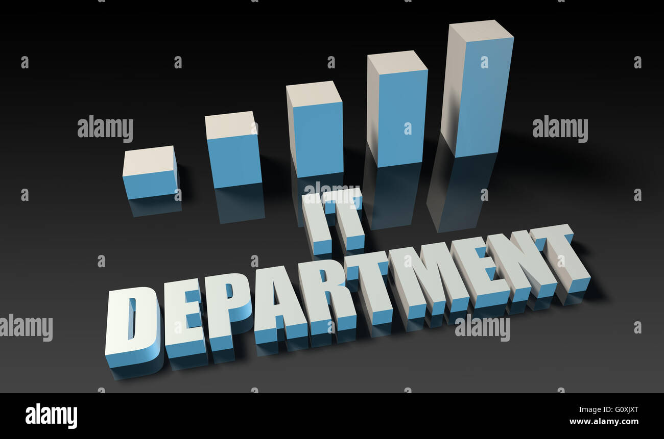 It department graph chart in 3d on blue and black Stock Photo - Alamy