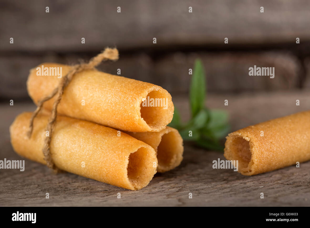 Sweet corn rolls over old rustic wooden background Stock Photo - Alamy