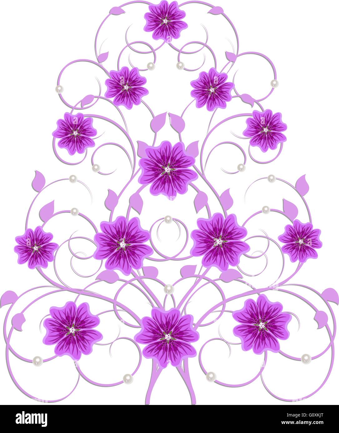Purple orchid tree Stock Vector Images - Alamy