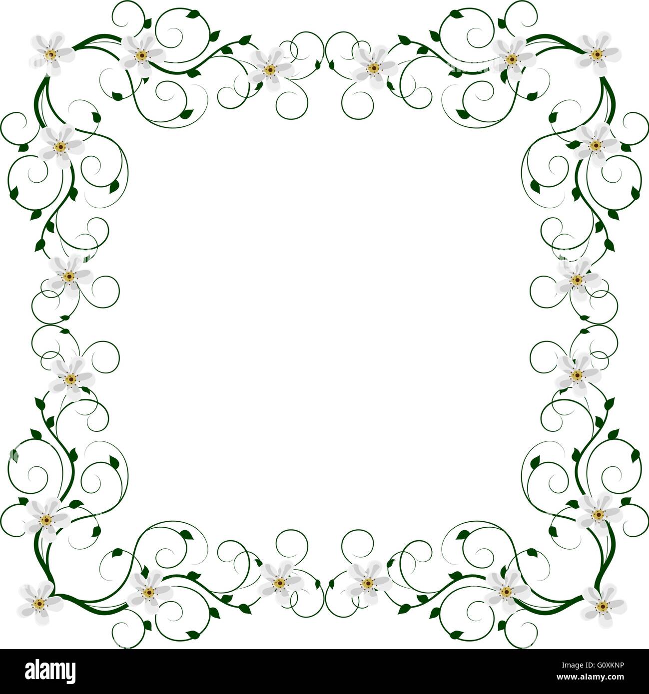 Delicate frame with flowers Stock Vector Image & Art - Alamy