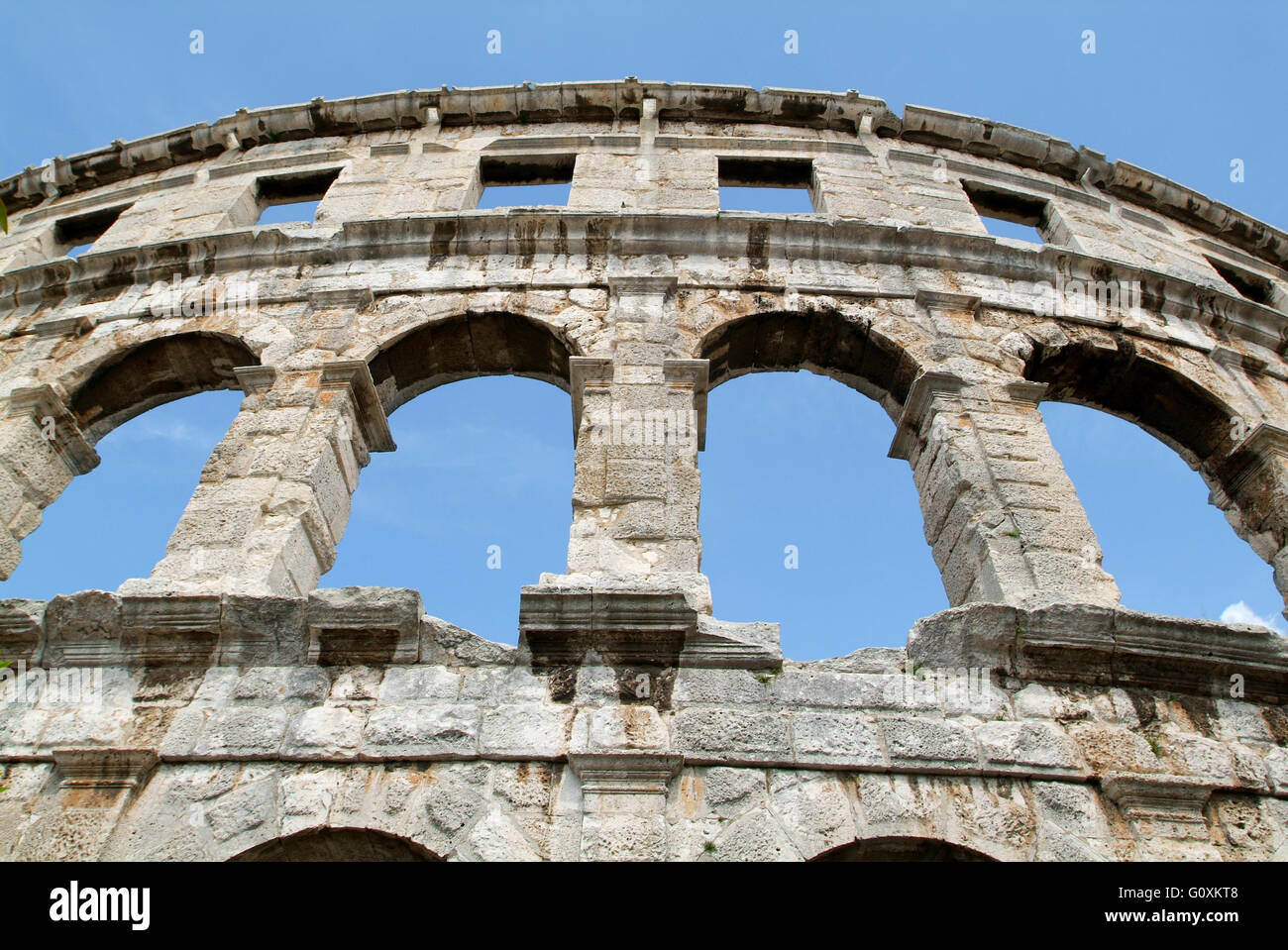 The ruins of Roman amphitheatre at Pula on Croatia Stock Photo - Alamy