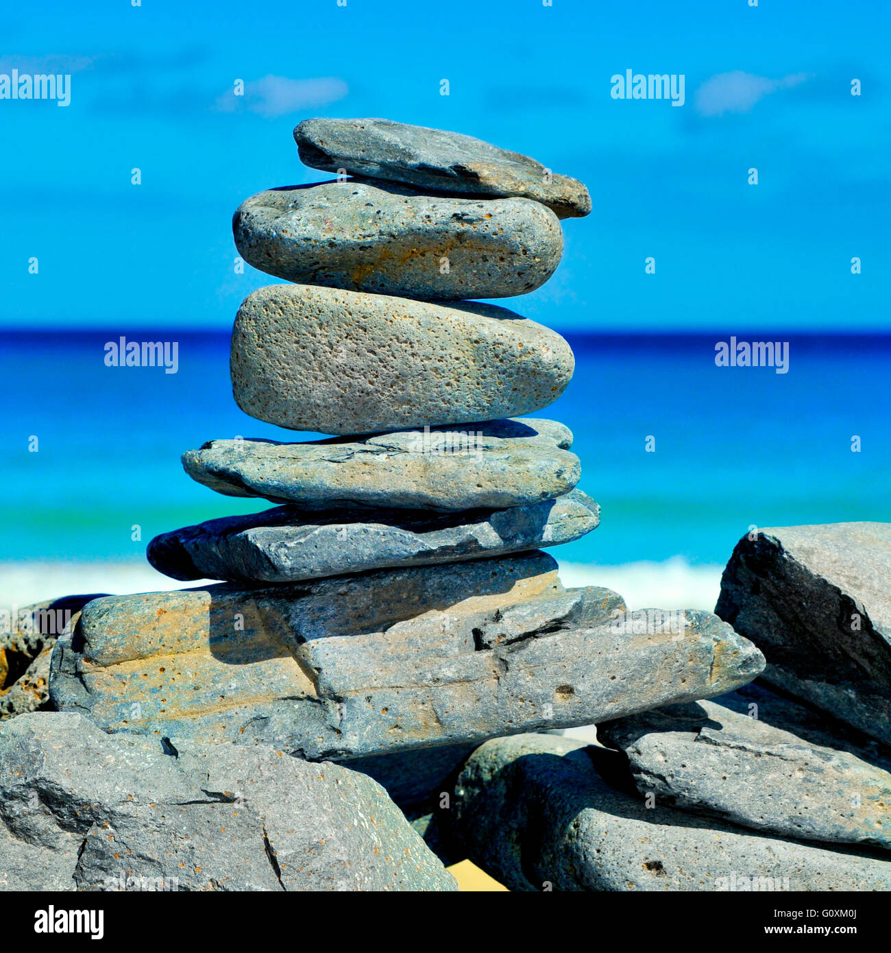 Stack of rocks on a beach hi-res stock photography and images - Alamy