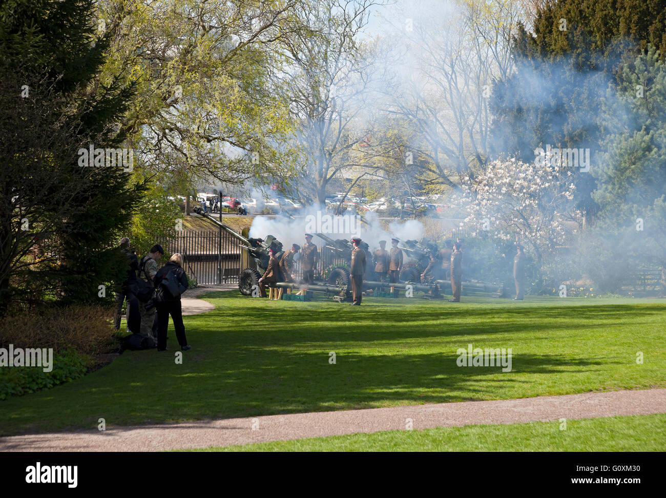 Royal 21 gun Salute to celebrate the 90th birthday of Queen Elizabeth ...