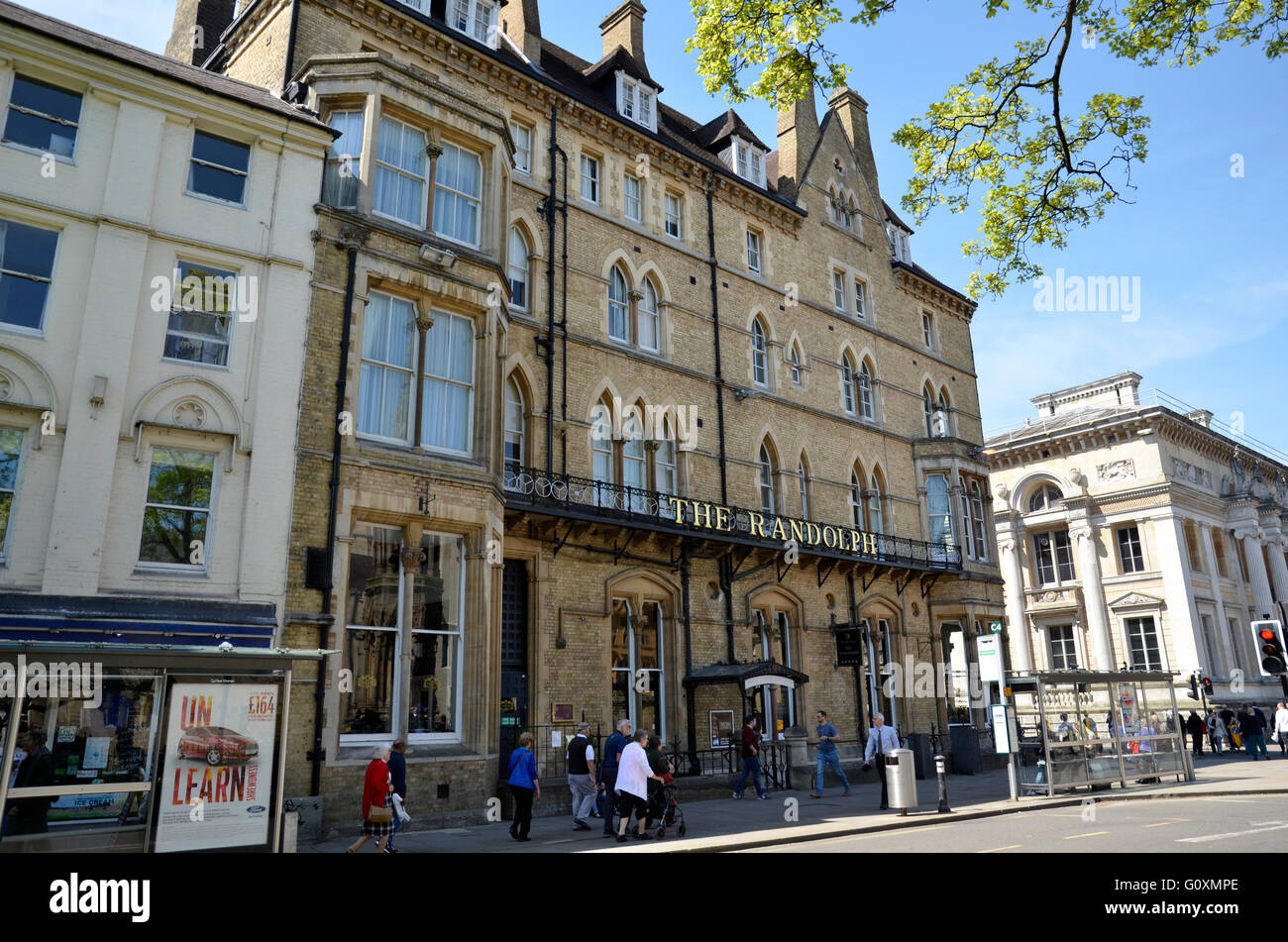 The Randolph Hotel on Magdalen Street in Oxford, England Stock Photo ...