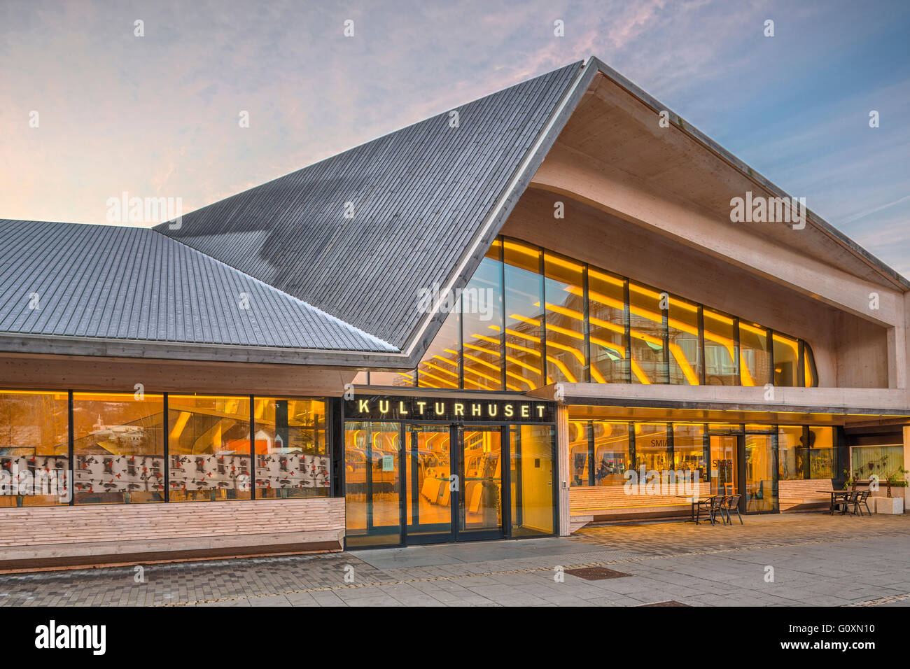 The large communal public building, the Vennesla Library, a library ...