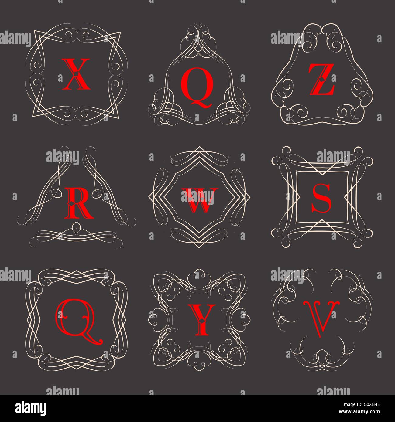 Z w monogram hi-res stock photography and images - Alamy