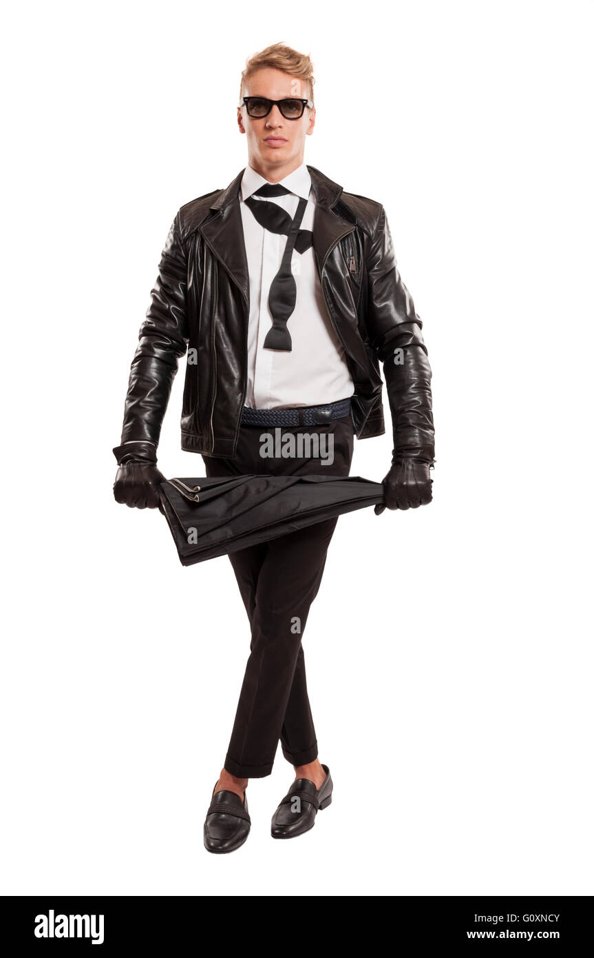 Leather jacket and tie hi-res stock photography and images - Alamy