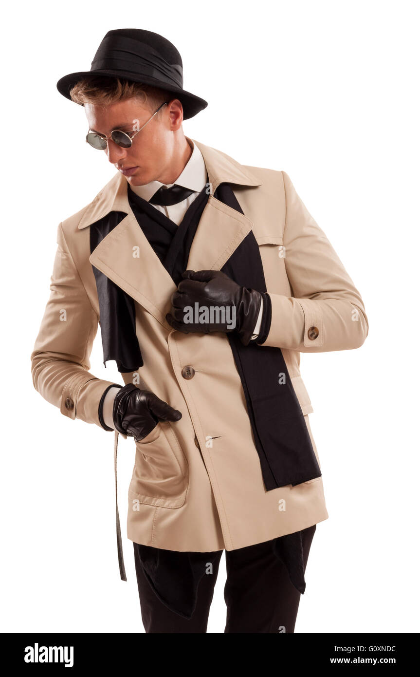 Elegant detective posing wearing coat hi-res stock photography and ...