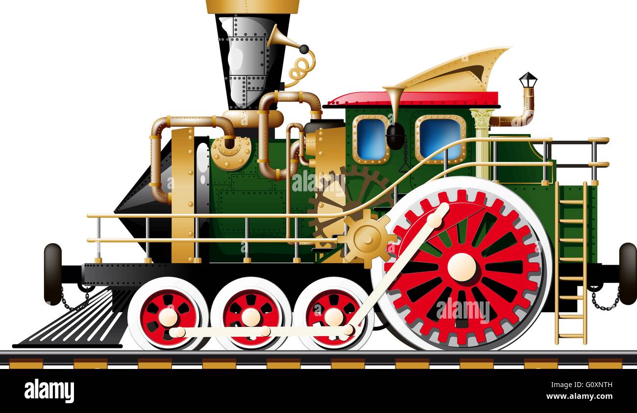 Steampunk Steam locomotive Stock Vector Image & Art - Alamy