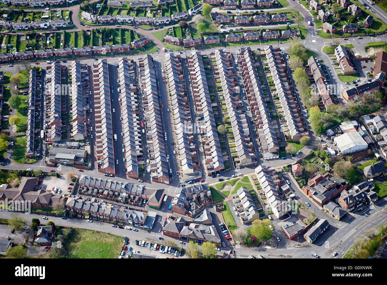 rows of terrace Housing, Seaham, North East England, UK Stock Photo - Alamy