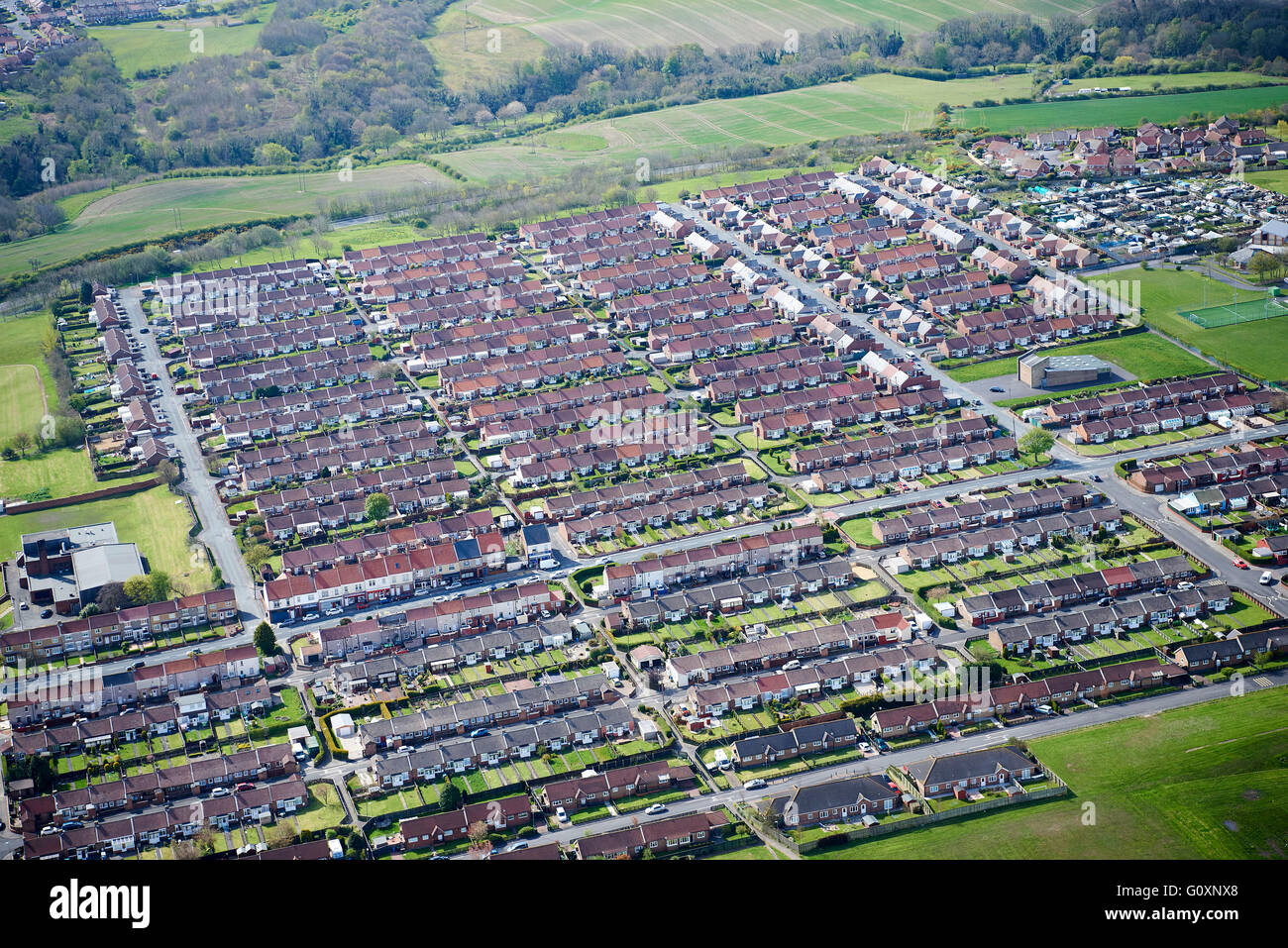 Rows of local authority Housing, Seaham, North East England, UK Stock ...
