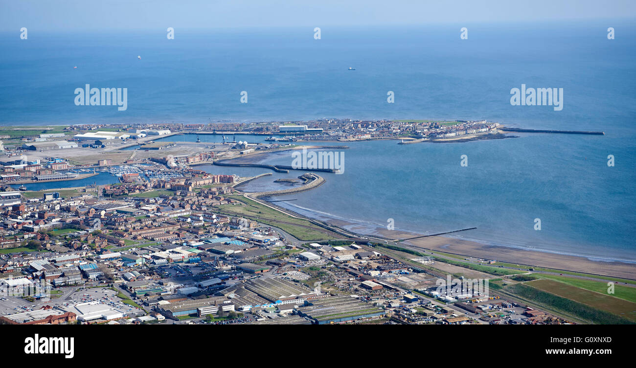 An aerial view of Hartlepool, Teeside, North East England Stock Photo ...