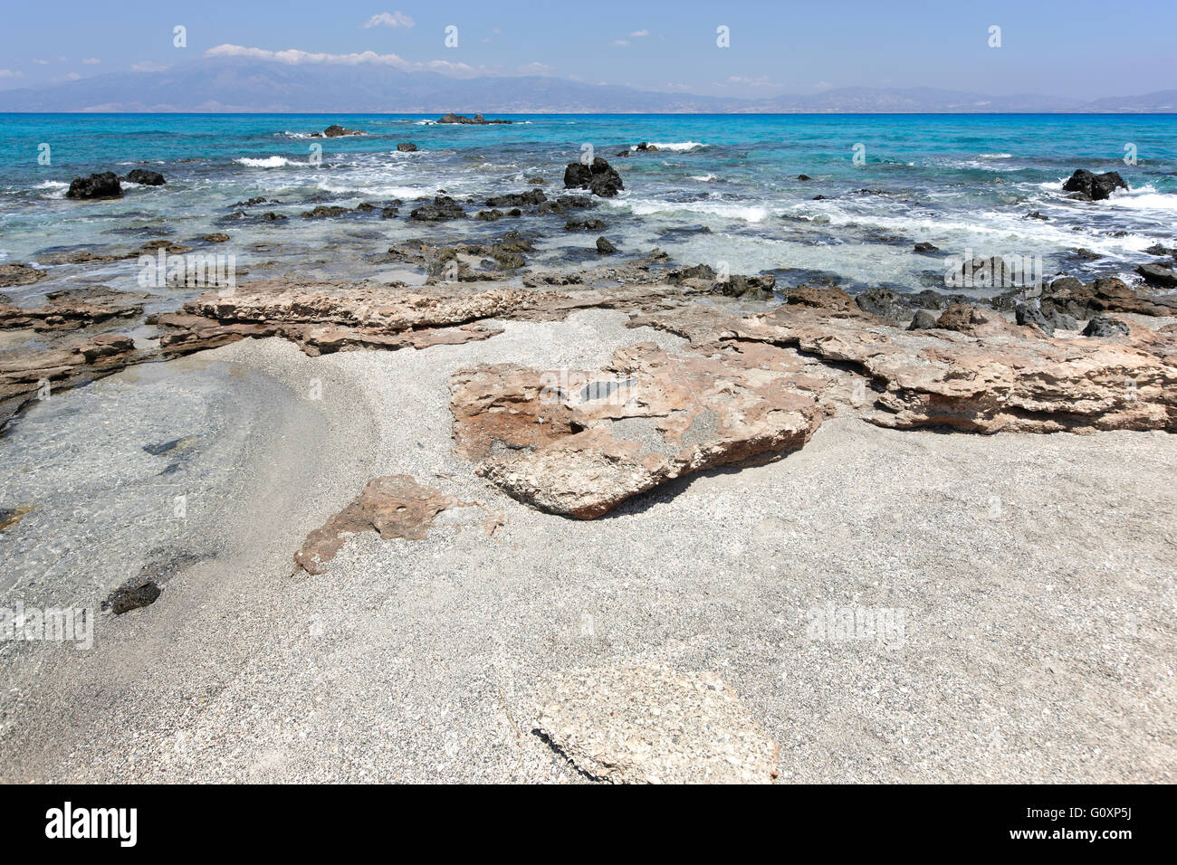 Chrysi island beach near Crete. Greece. Horizontal Stock Photo - Alamy