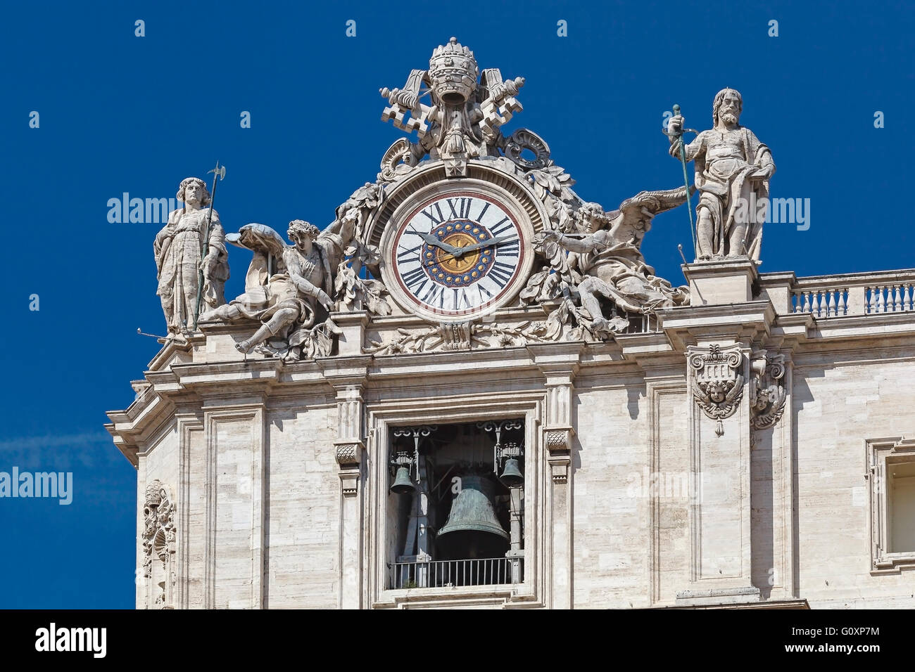 The "Italian-style clock" located on the left looking at the basilica ...