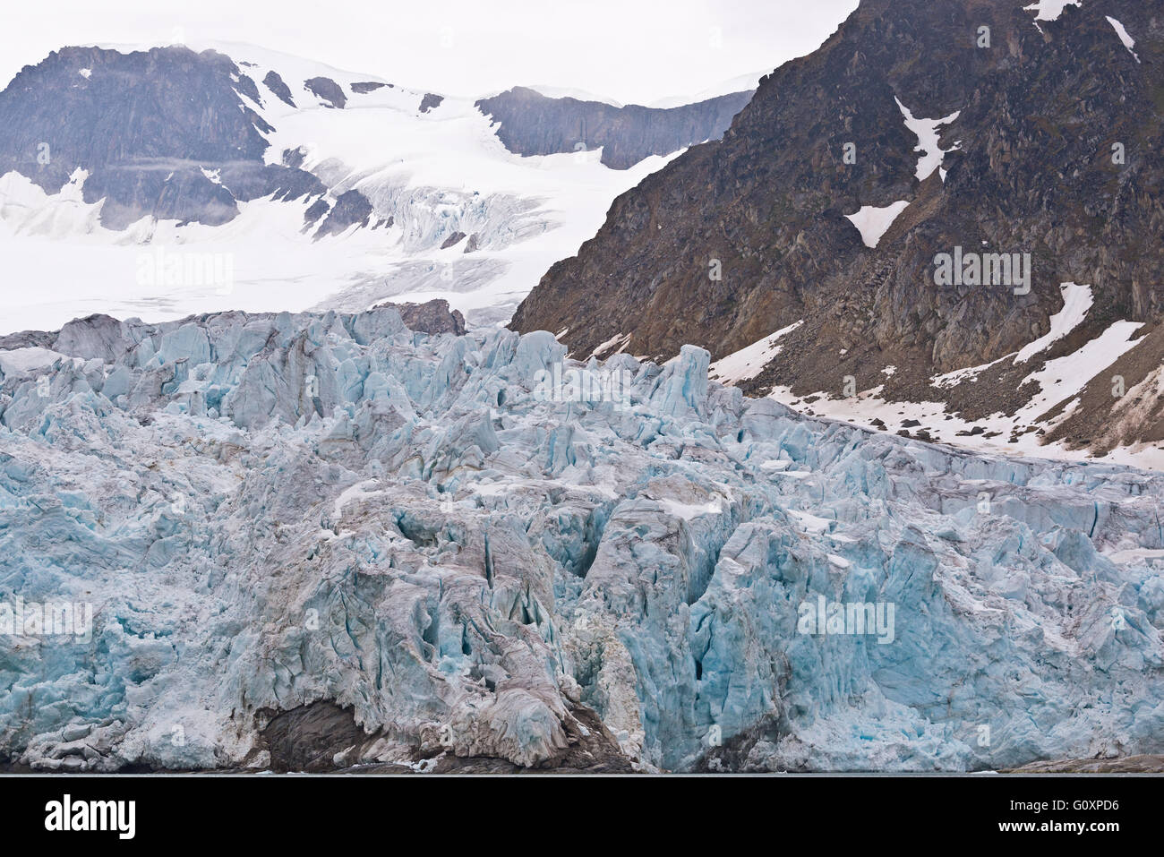 Landscape picture of Smithbreen Glacier with snow covered mountains in ...