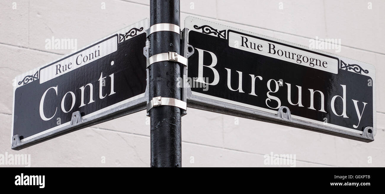 Street signs in New Orleans French Quarter Stock Photo - Alamy