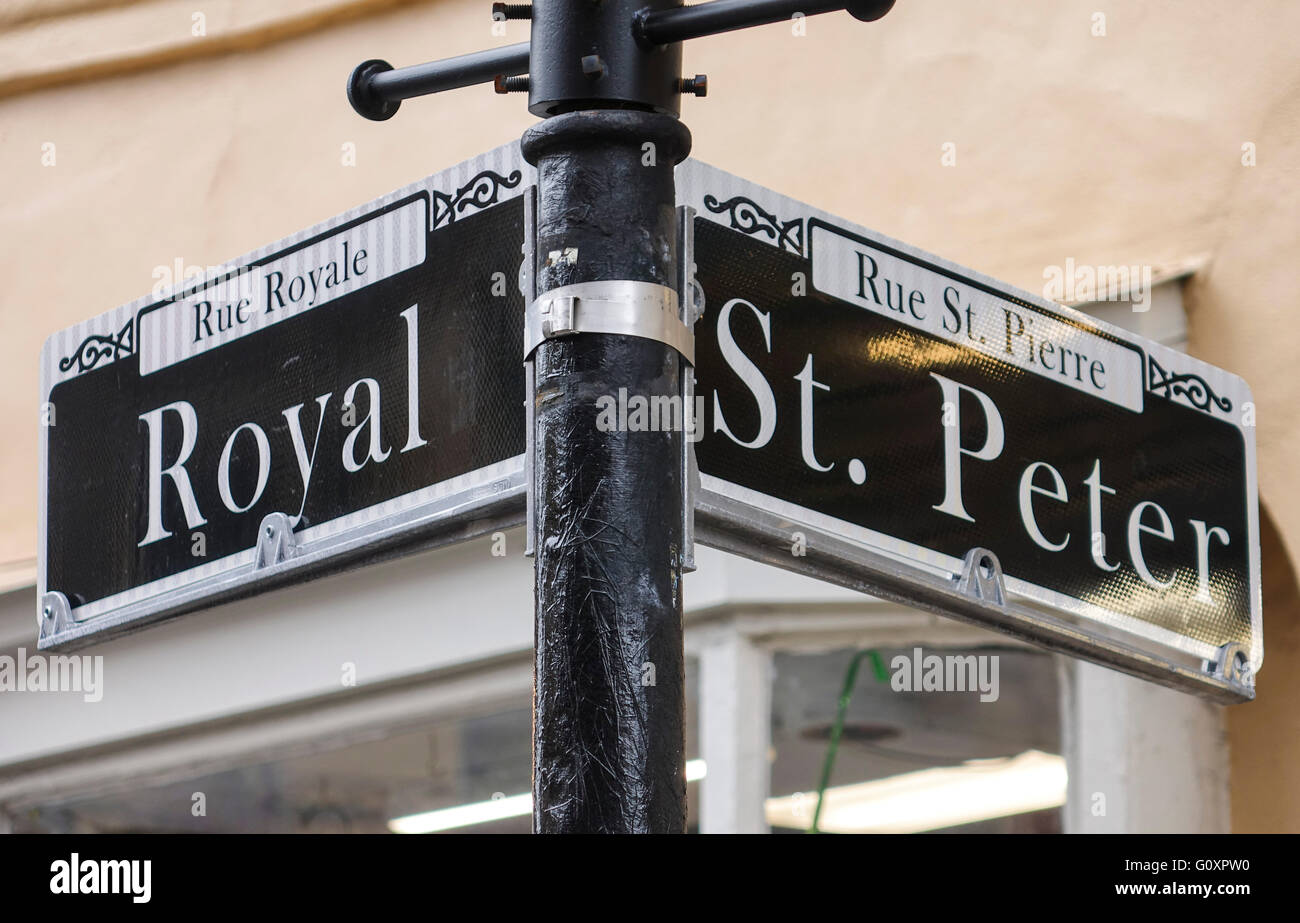 Street signs in New Orleans French Quarter Stock Photo - Alamy