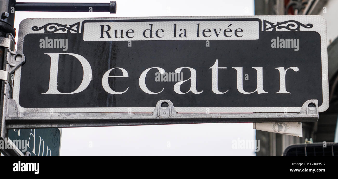 Famous Decatur Street in New Orleans French Quarter Stock Photo - Alamy