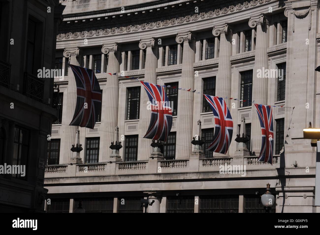 Regents street, Union Jack Stock Photo - Alamy