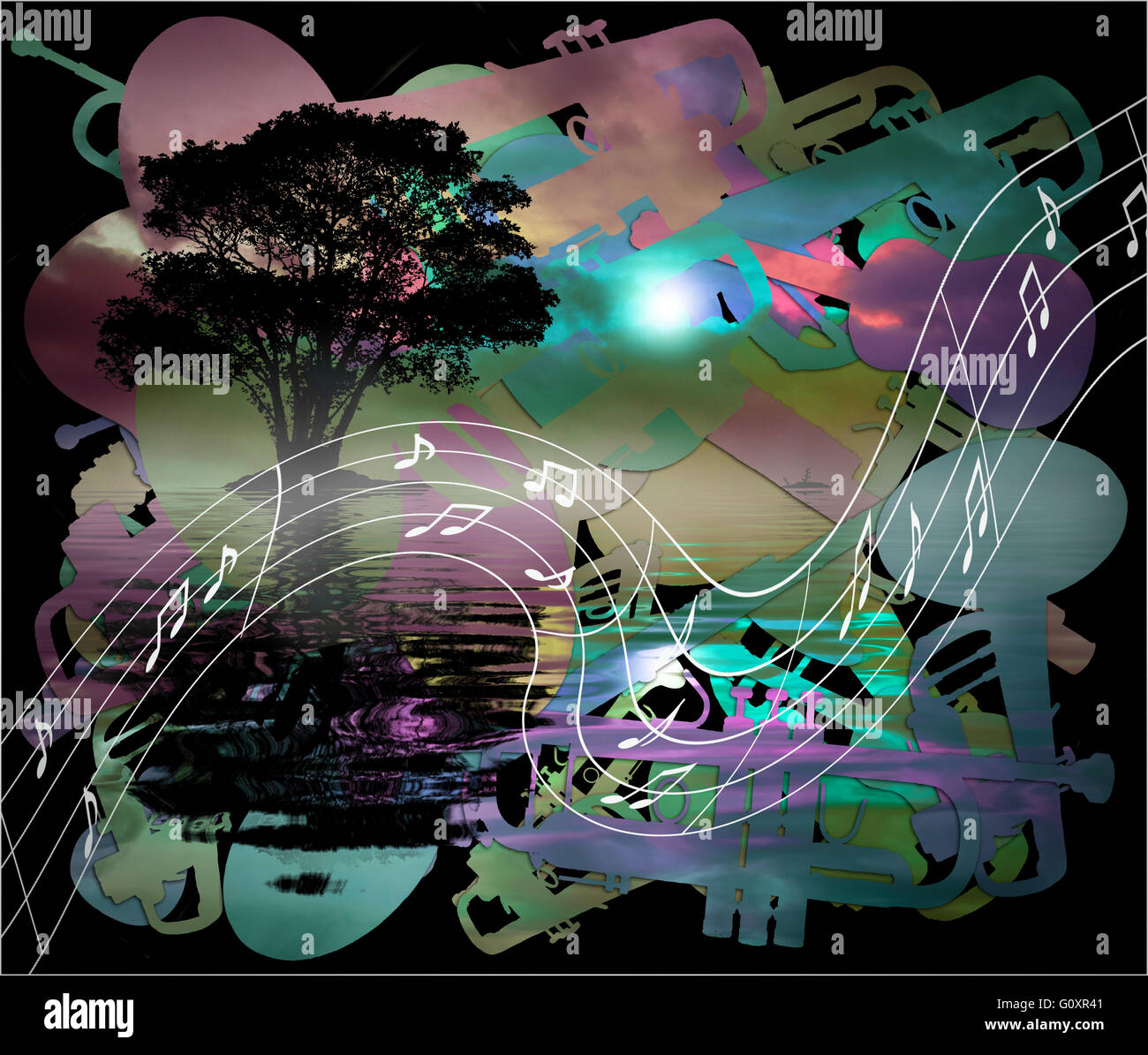 Reflecting on music and its calming effects Stock Photo - Alamy