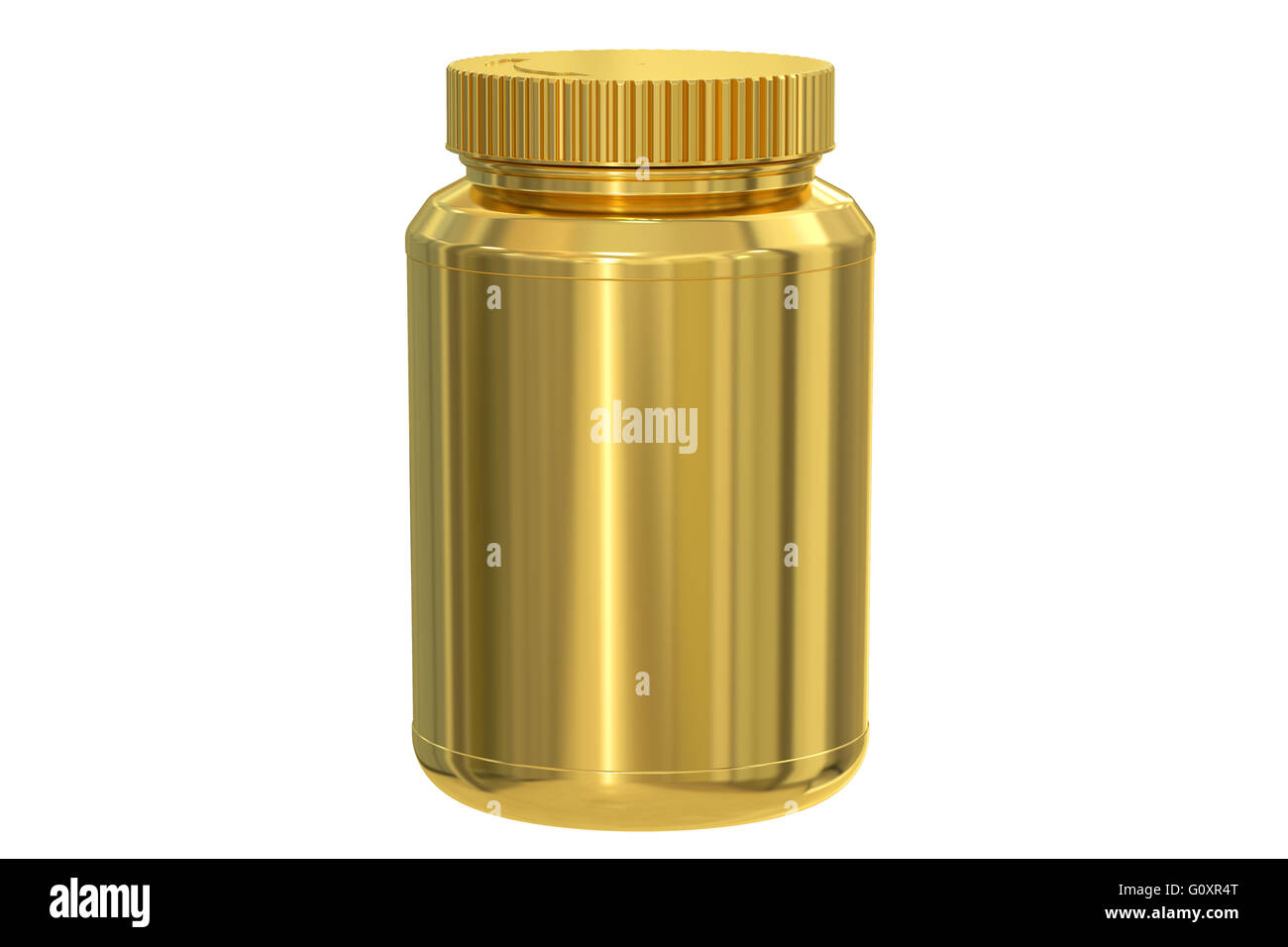 blank golden jar, 3D rendering isolated on white background Stock Photo ...