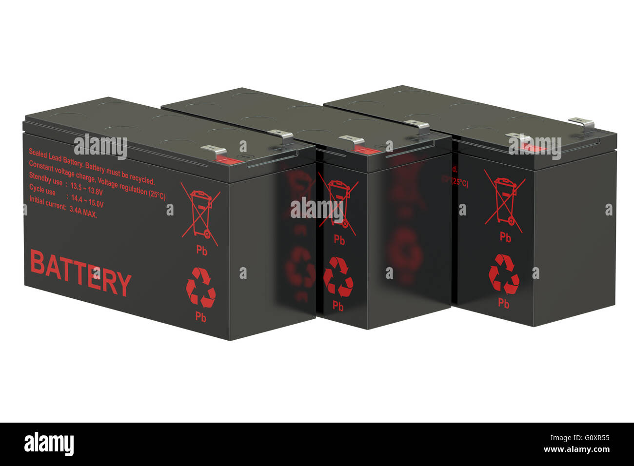 Sealed UPS batteries, 3D rendering isolated on white background Stock ...