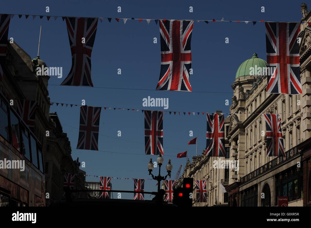 Regents street, Union Jack Stock Photo - Alamy