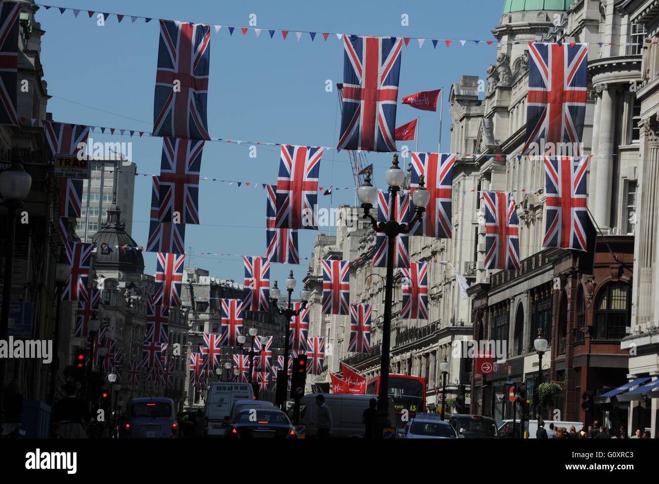 Regents street, Union Jack Stock Photo - Alamy