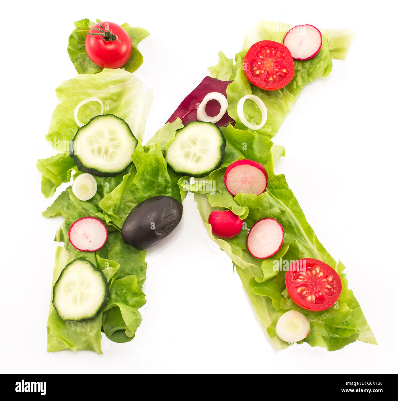 Letter K made of salad Stock Photo - Alamy