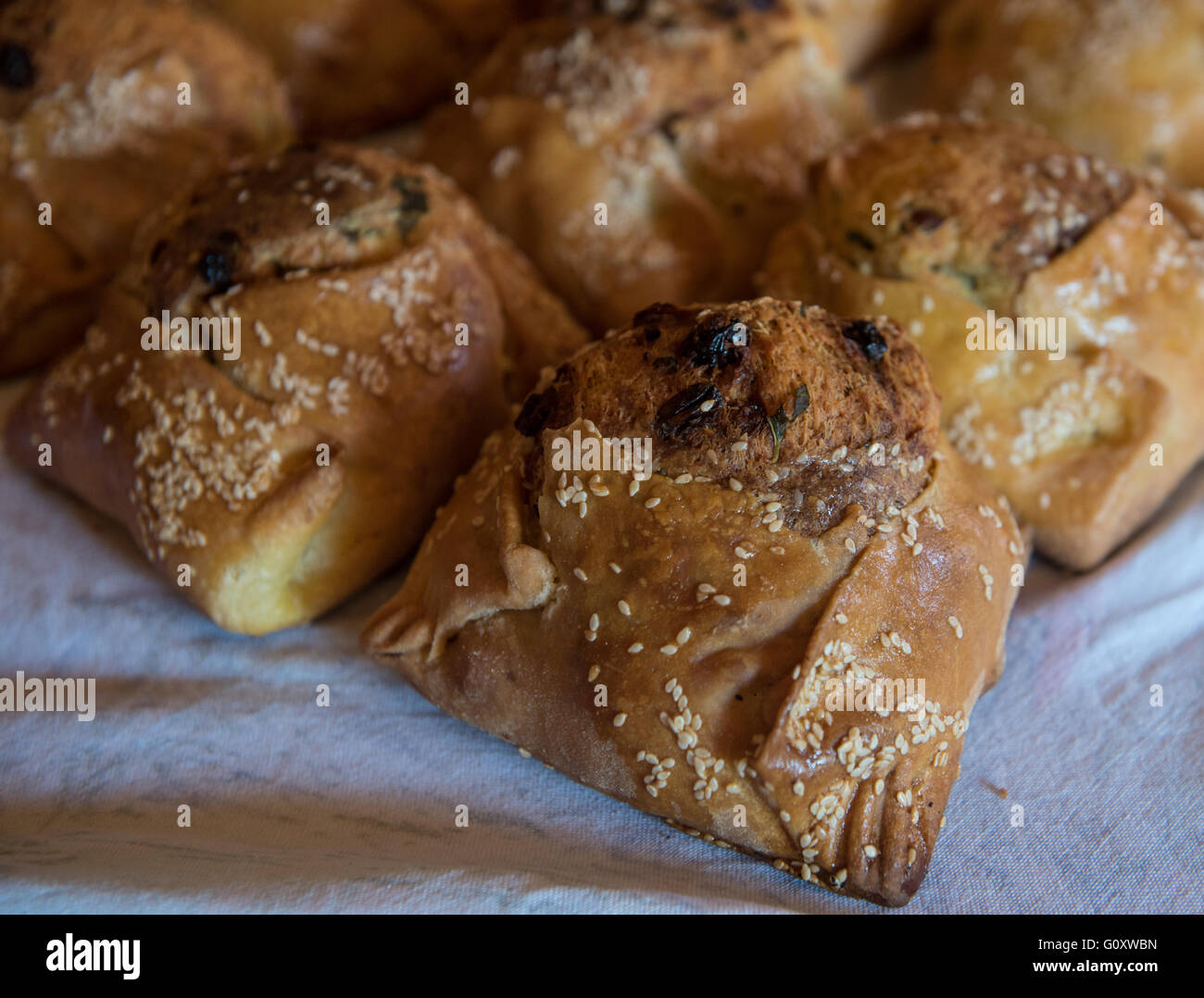 Traditional Cypriot easter cheese pastries, flaounes Stock Photo - Alamy