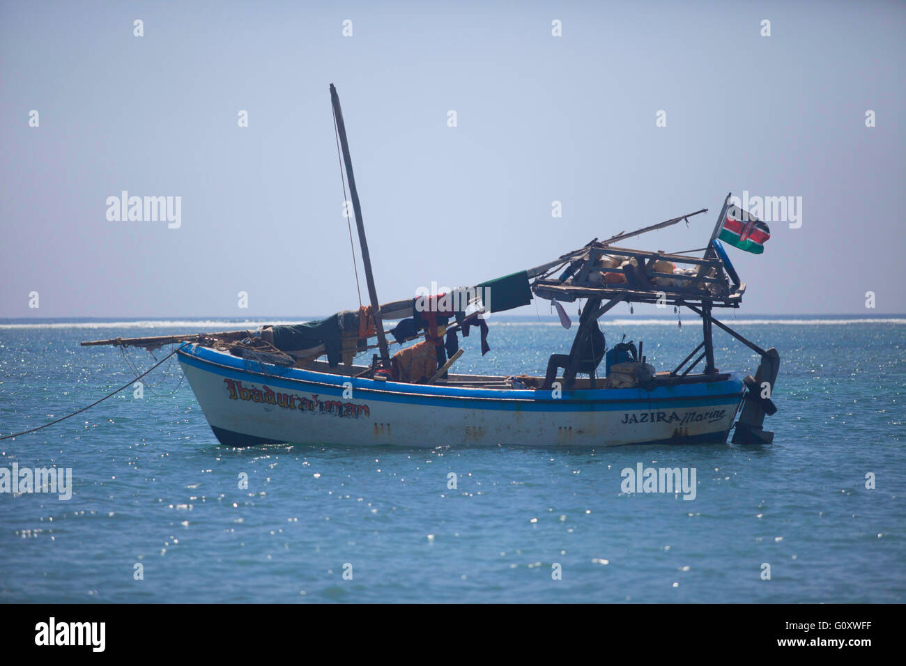 Traditional Arabic Dhow Sailing On The Indian Ocean Stock Photo - Alamy