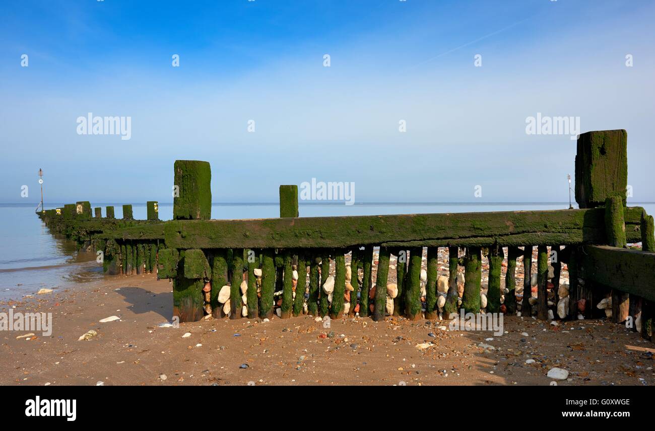Groynes on Hunstanton beach Norfolk England uk Stock Photo - Alamy