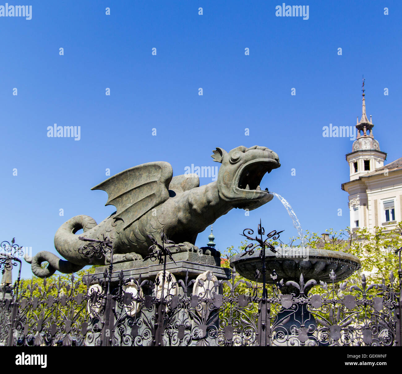 Old dragon monument in Klagenfurt, Austria Stock Photo - Alamy
