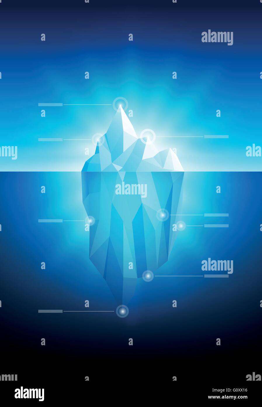 Vector iceberg infographic design template. All elements are layered separately in vector file ...