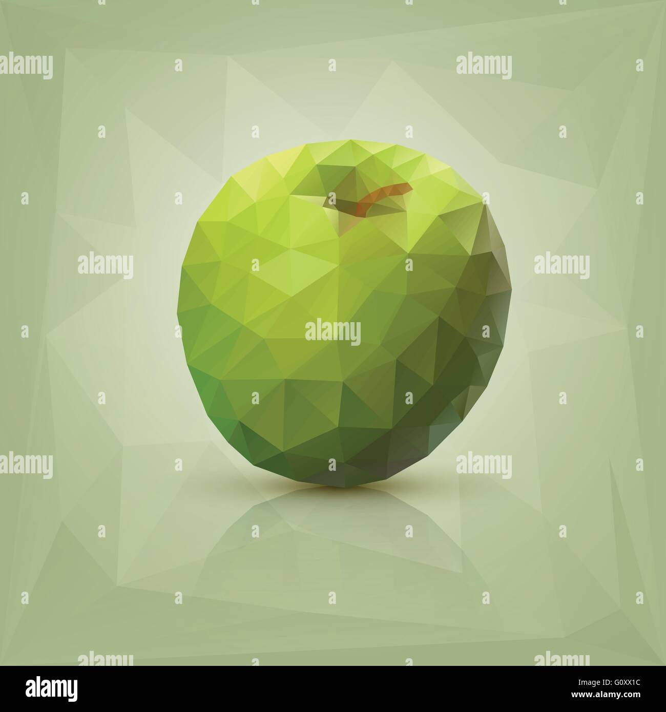 Triangle polygonal green apple illustration Stock Vector Image & Art ...