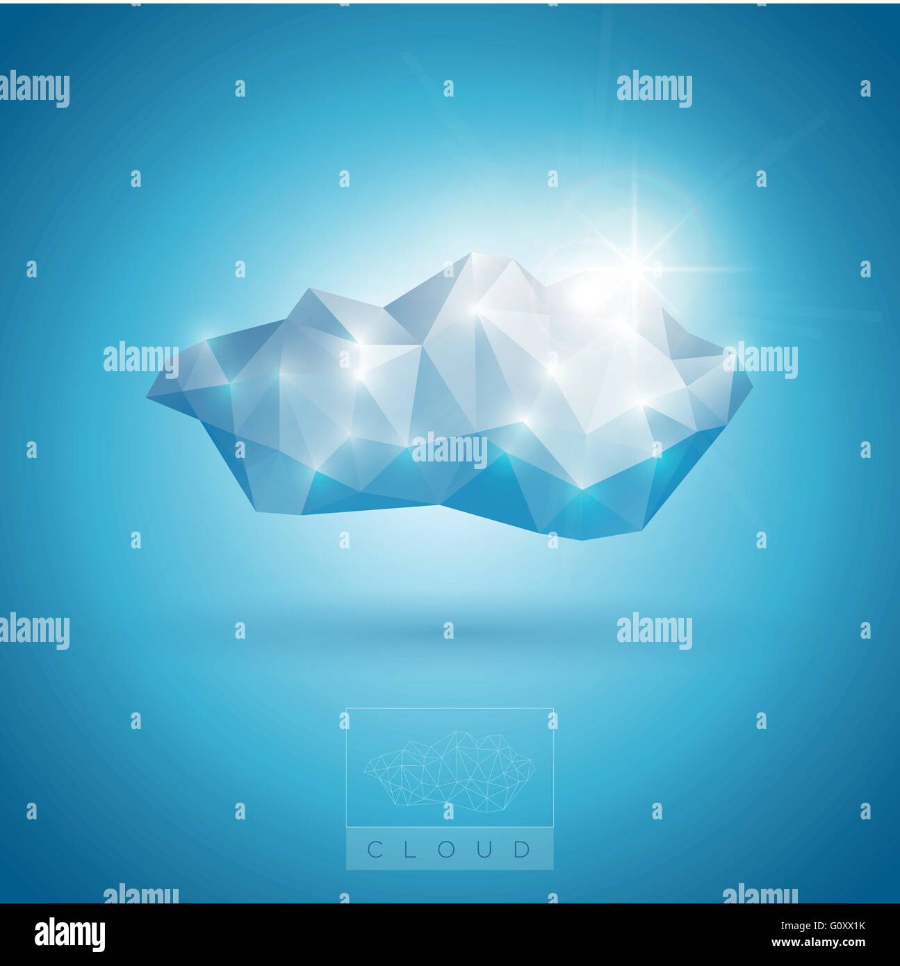 Vector illustration of polygonal cloud symbol Stock Vector Image & Art ...