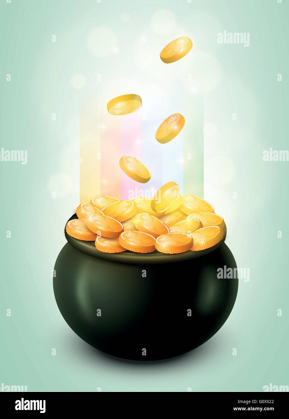 Vector St. Patrick's Day symbol. Pot of Gold. Elements are layered ...