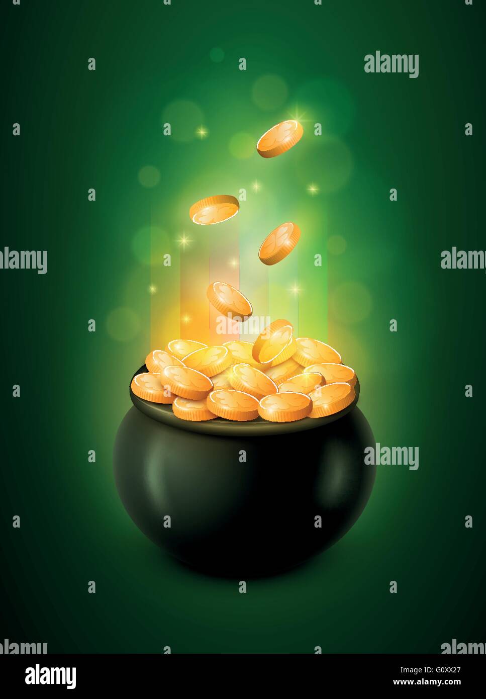 Vector St. Patrick's Day symbol. Pot of Gold. Elements are layered ...