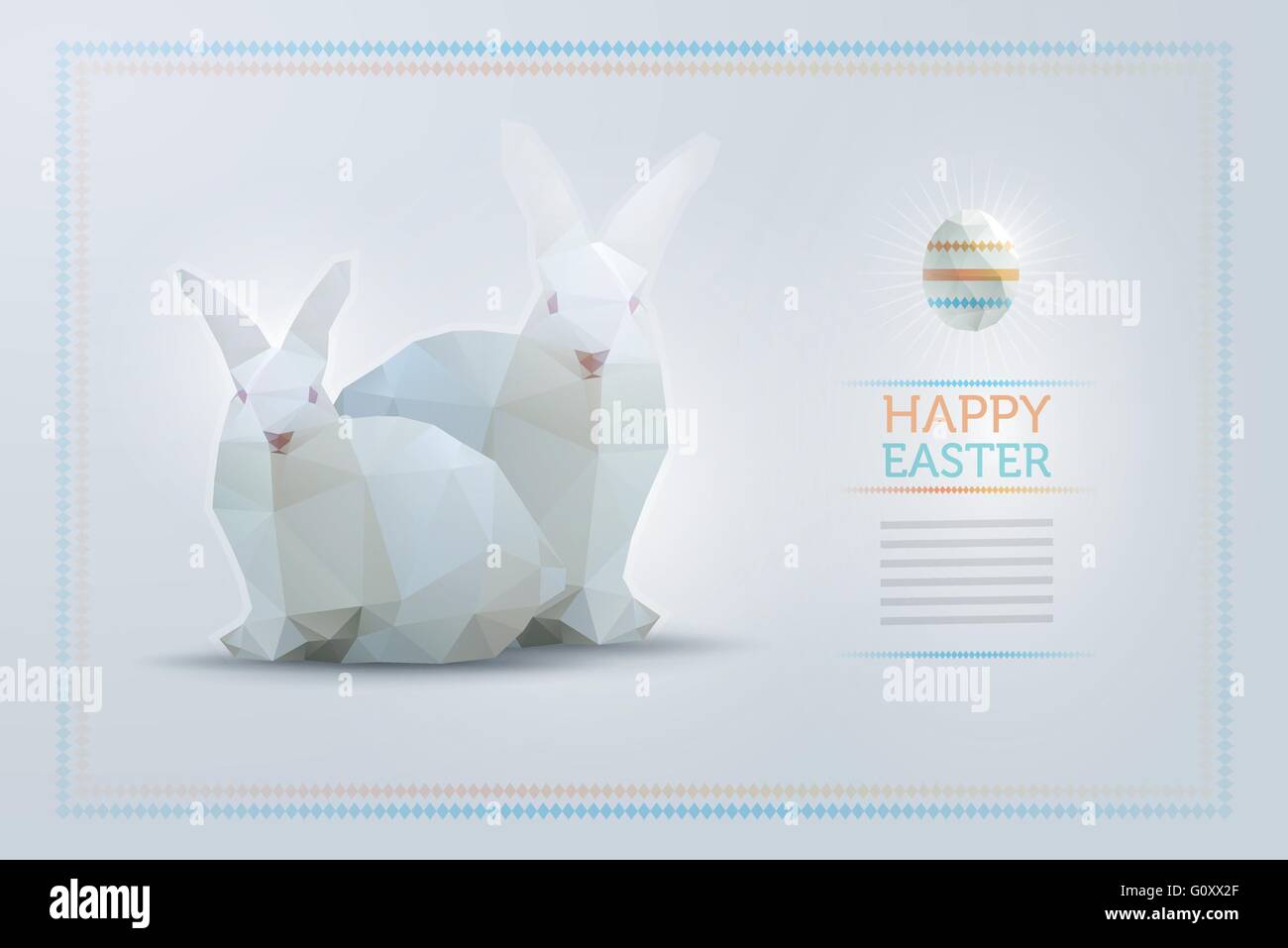 Vector Easter bunny and egg design template. Elements are layered ...