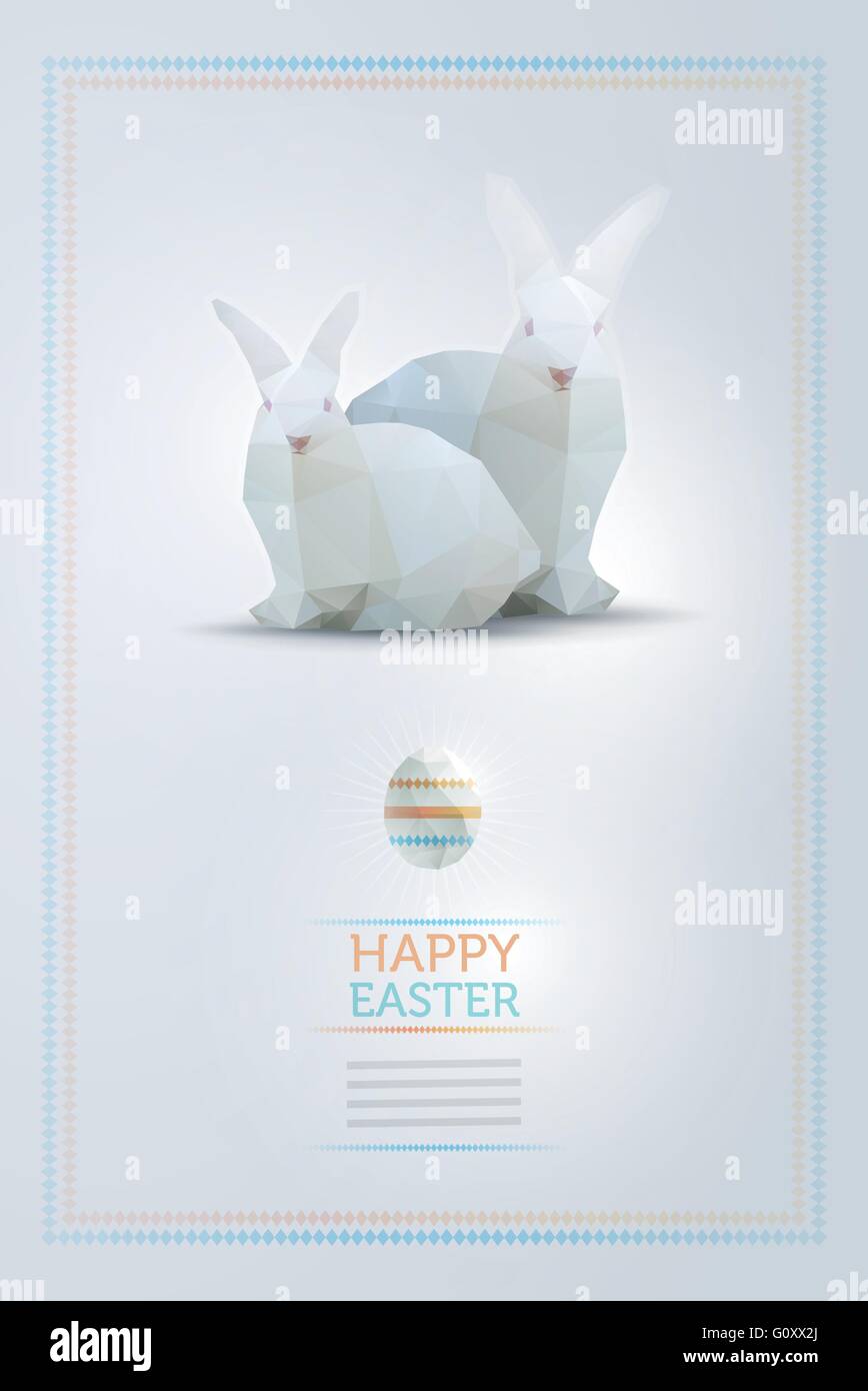 Vector Easter bunny and egg design template. Elements are layered ...
