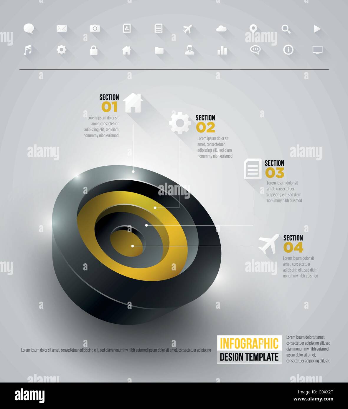 Vector 3d circle infographic design template. Elements are layered separately in vector file ...