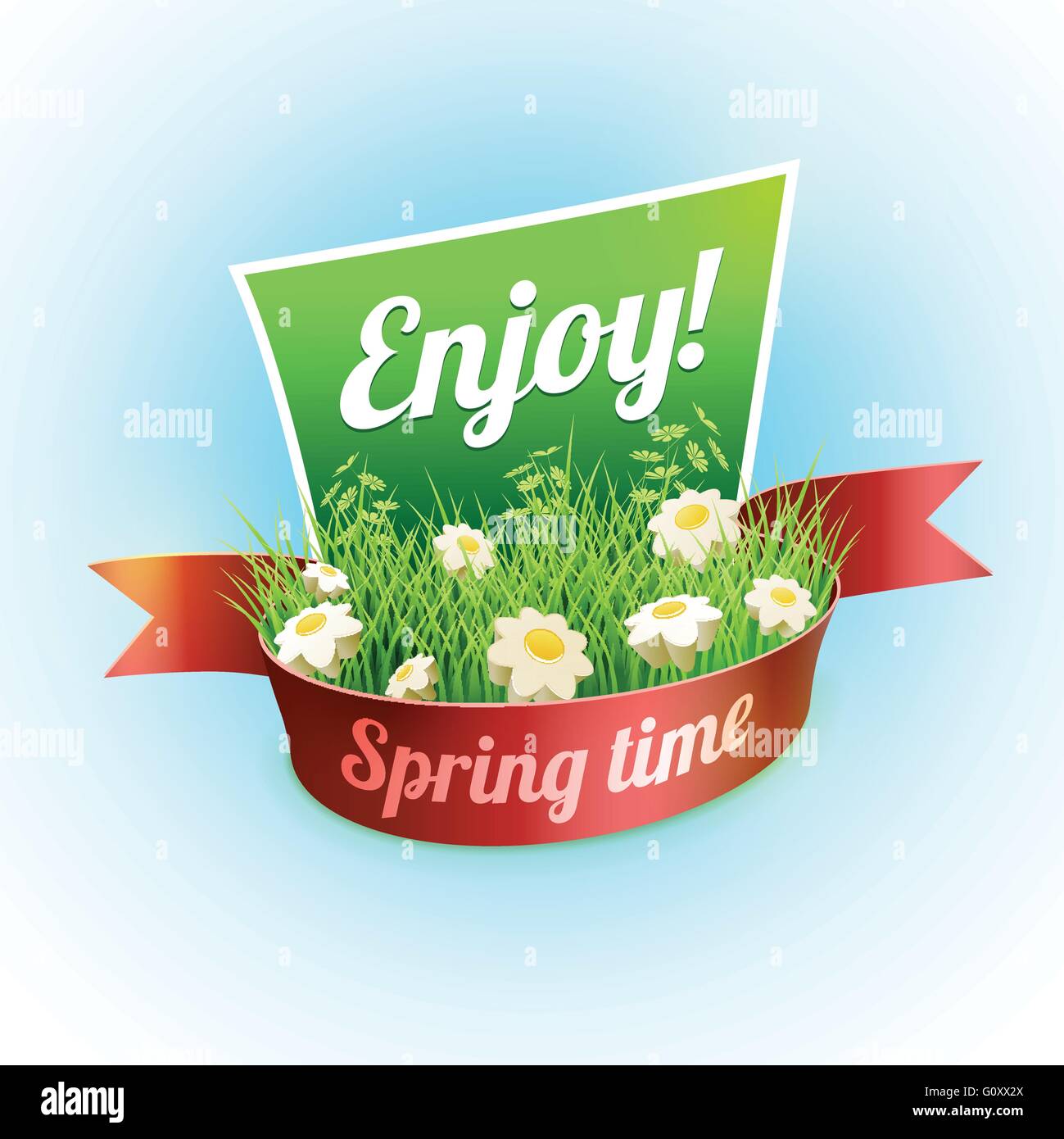 Spring banner design template. Elements are layered separately in ...