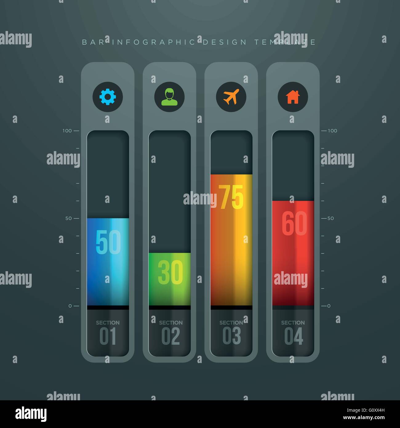 Vector bar infographic design template. Elements are layered separately in vector file Stock ...