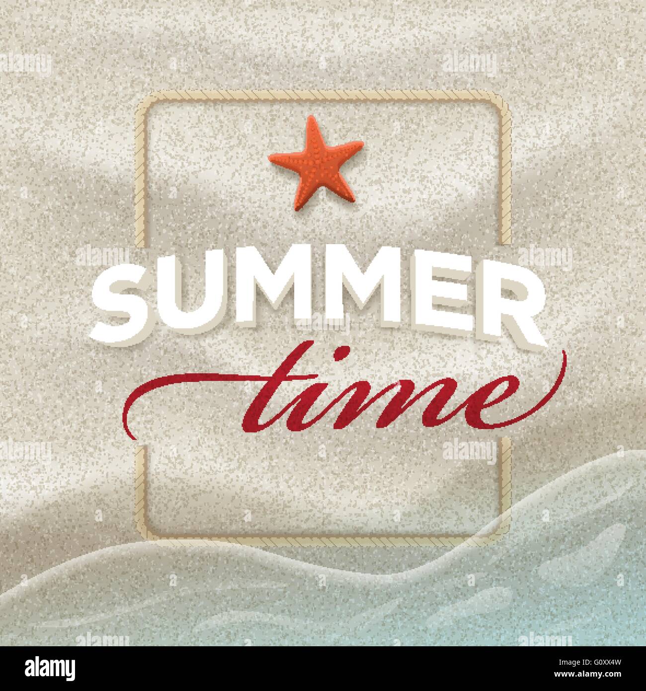 Summer message on beach sand. Vector summer concept design template ...