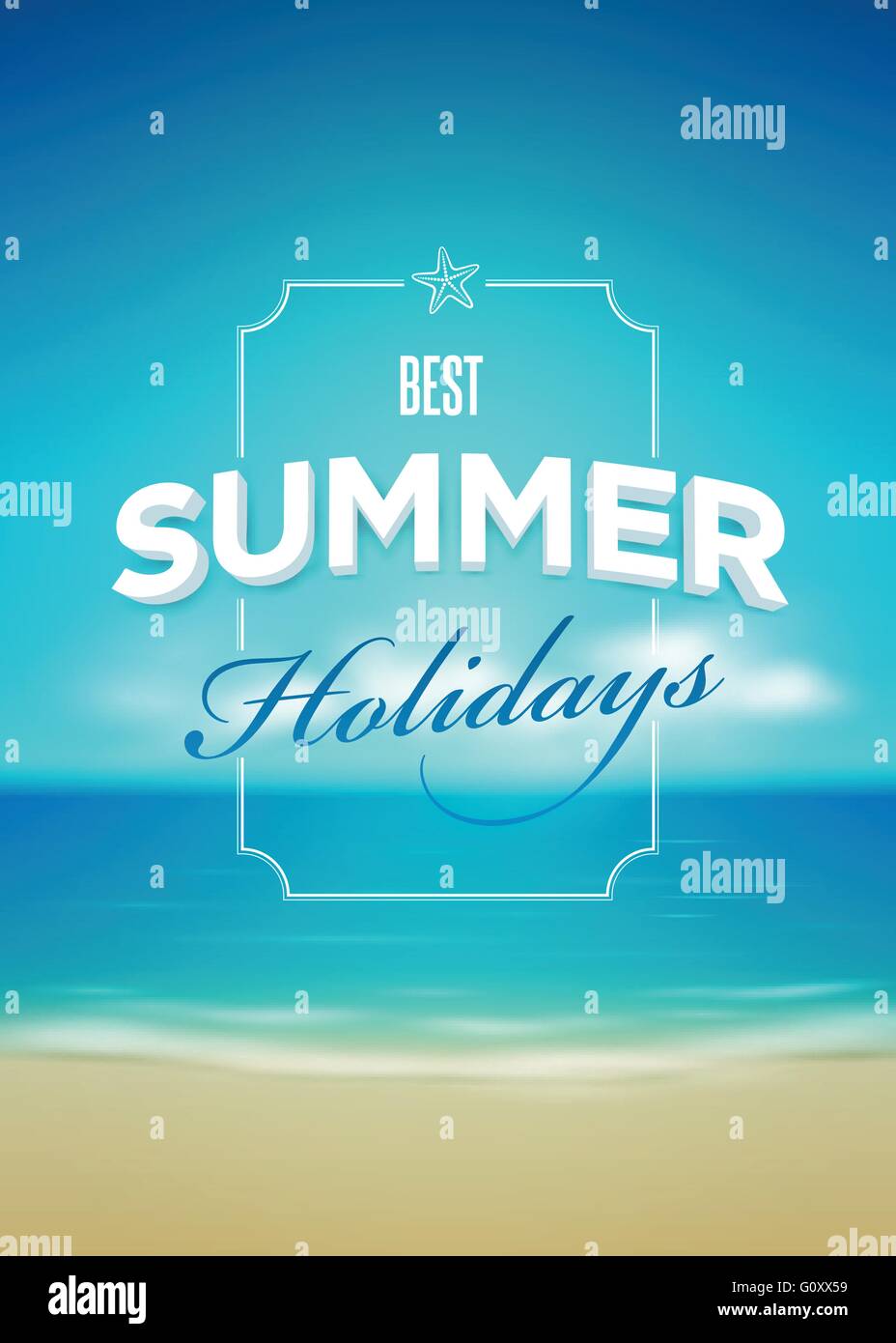 Vector summer related poster design template. Elements are layered ...