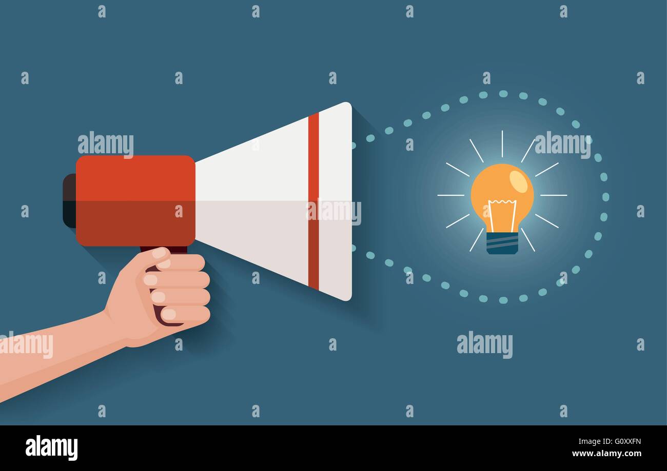 Flat design vector megaphone illustration Stock Vector Image & Art - Alamy