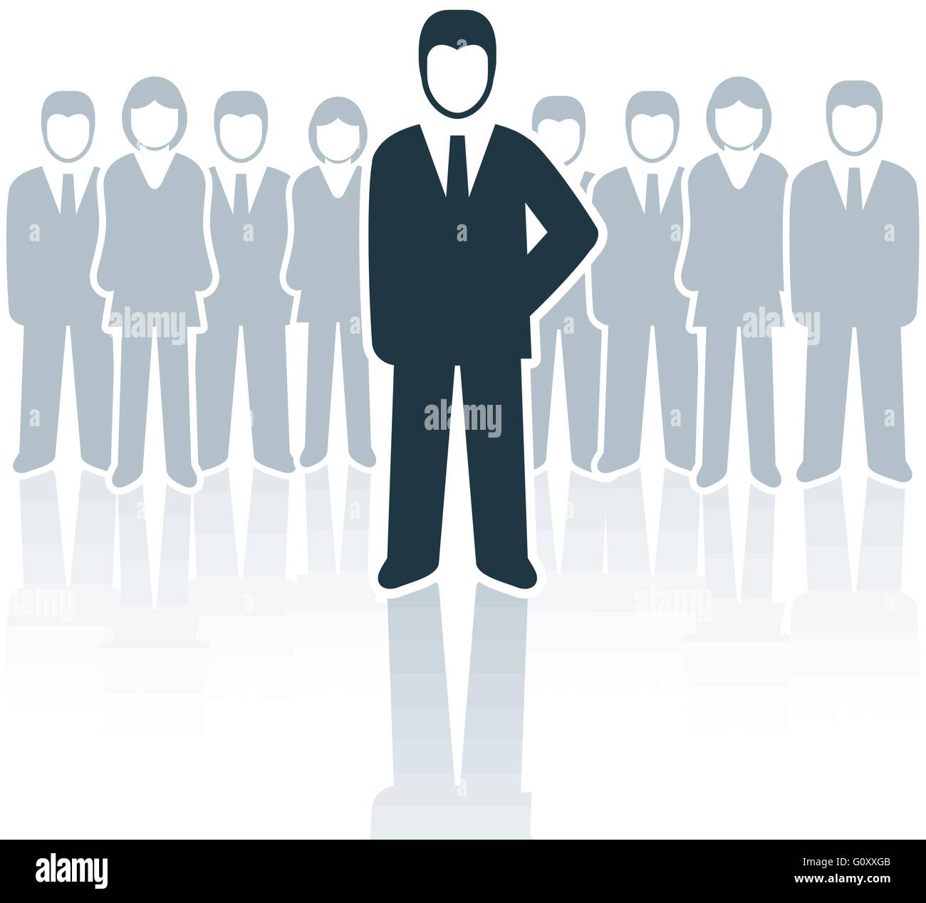 Vector isolated businessman leadership concept illustration Stock ...