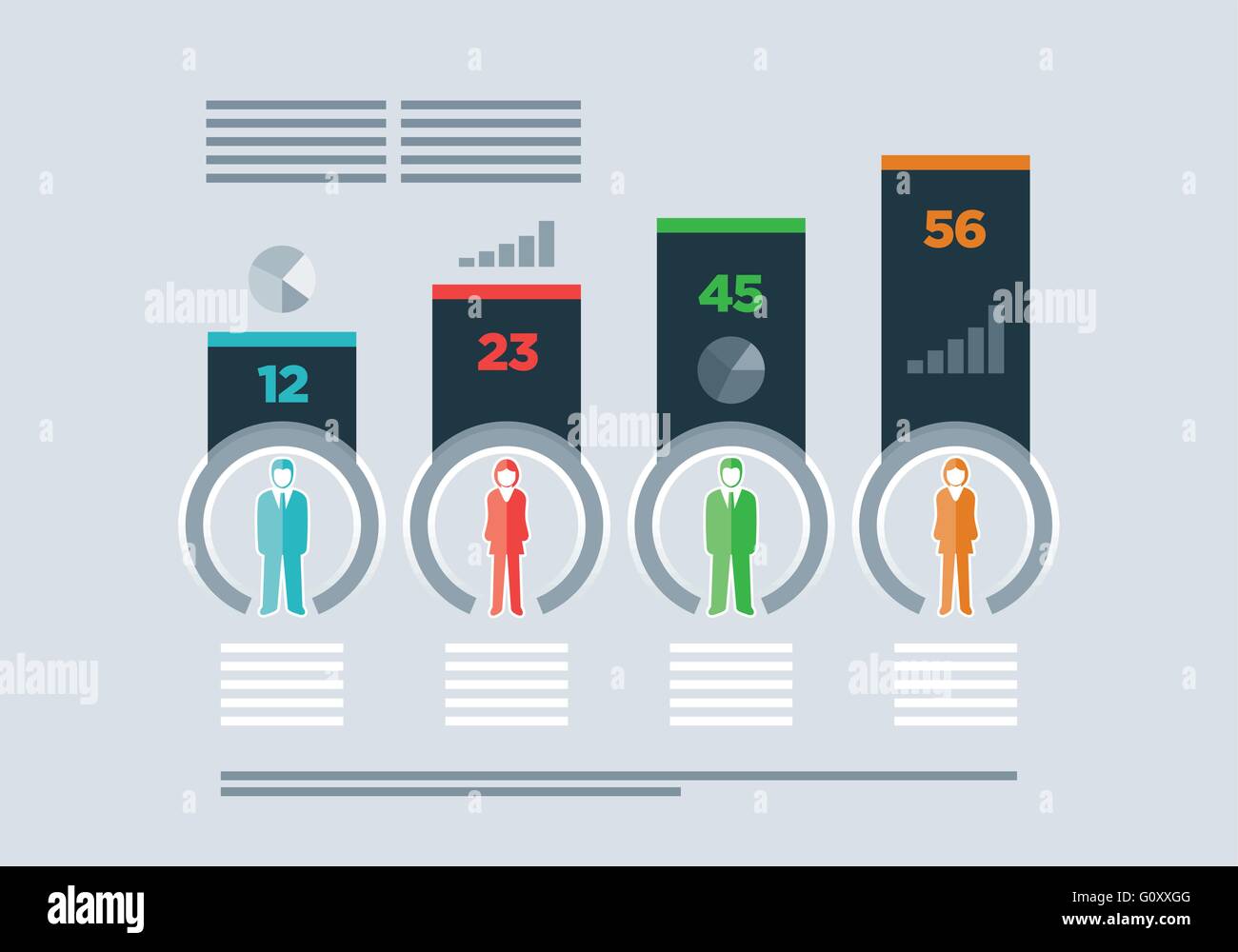 Vector isolated business people infographic template. EPS10 file Stock ...