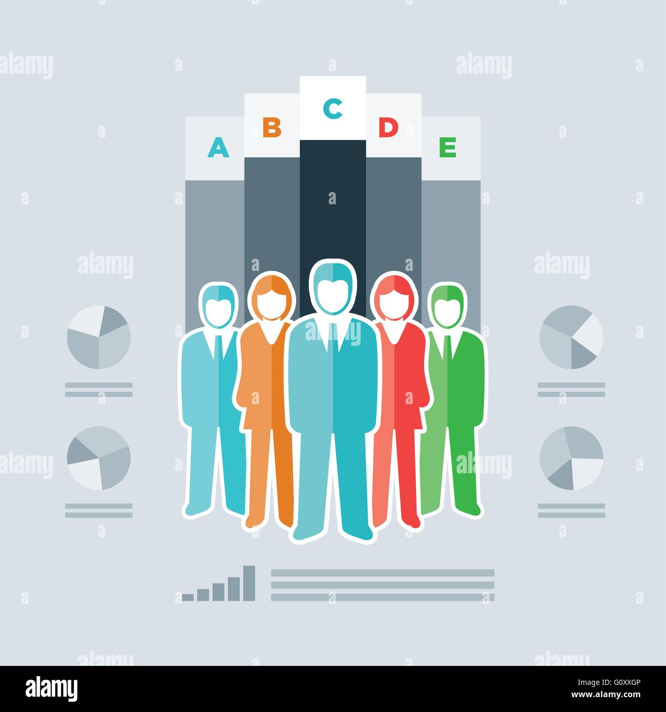 Vector isolated business people team infographic template. EPS10 file ...
