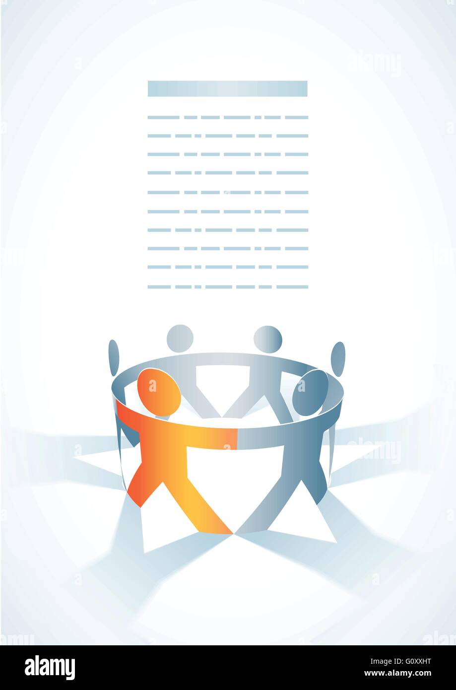 Vector togetherness concept illustration. People symbol chain. Elements ...